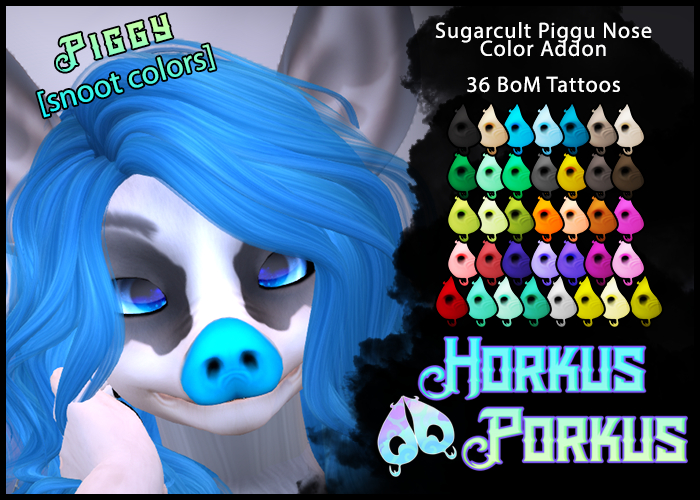 Second Life Marketplace - [HkPk] Addon for SG Piggu - Snoot Colors